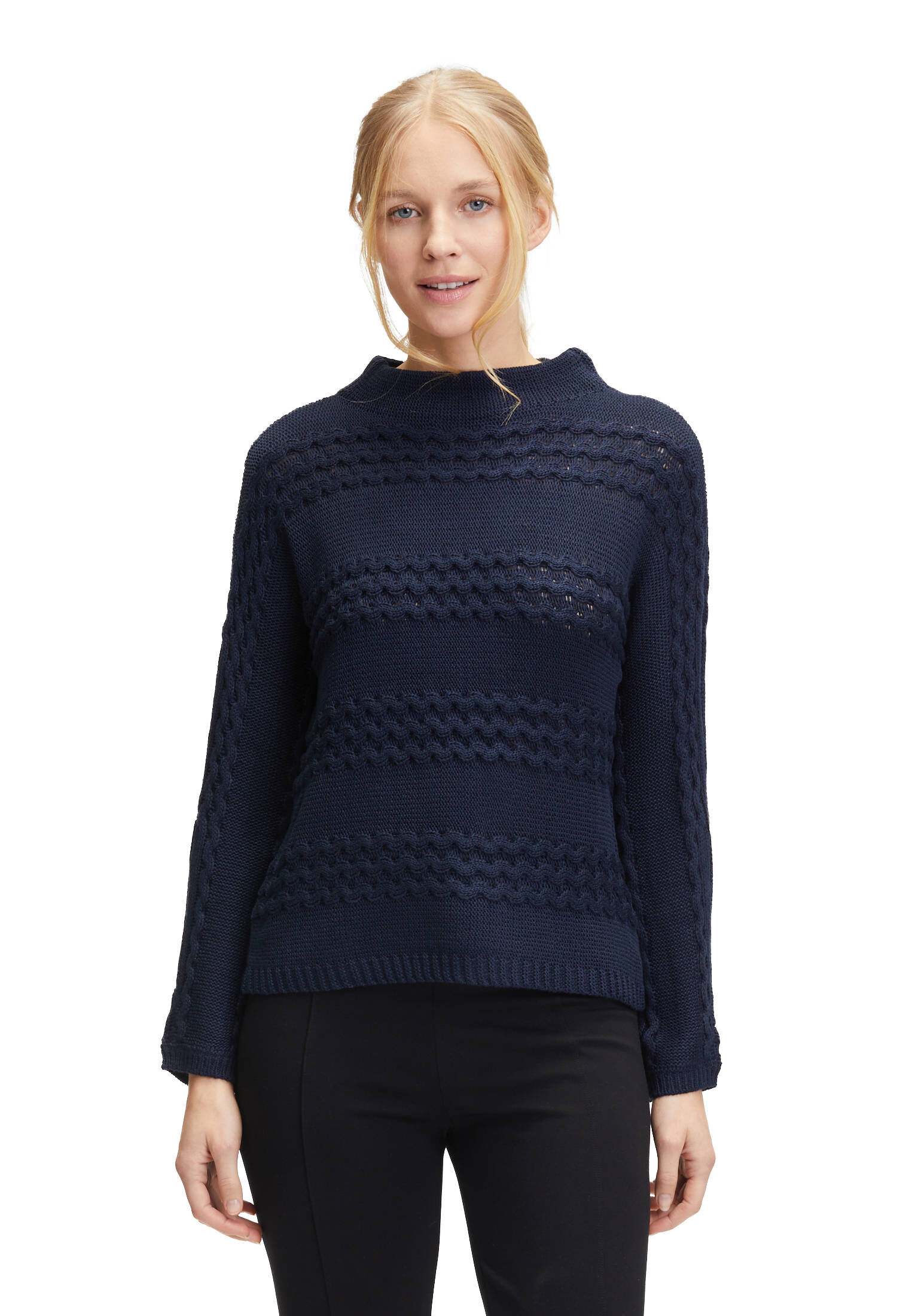 Damen Grobstrick-Pullover mit Struktur