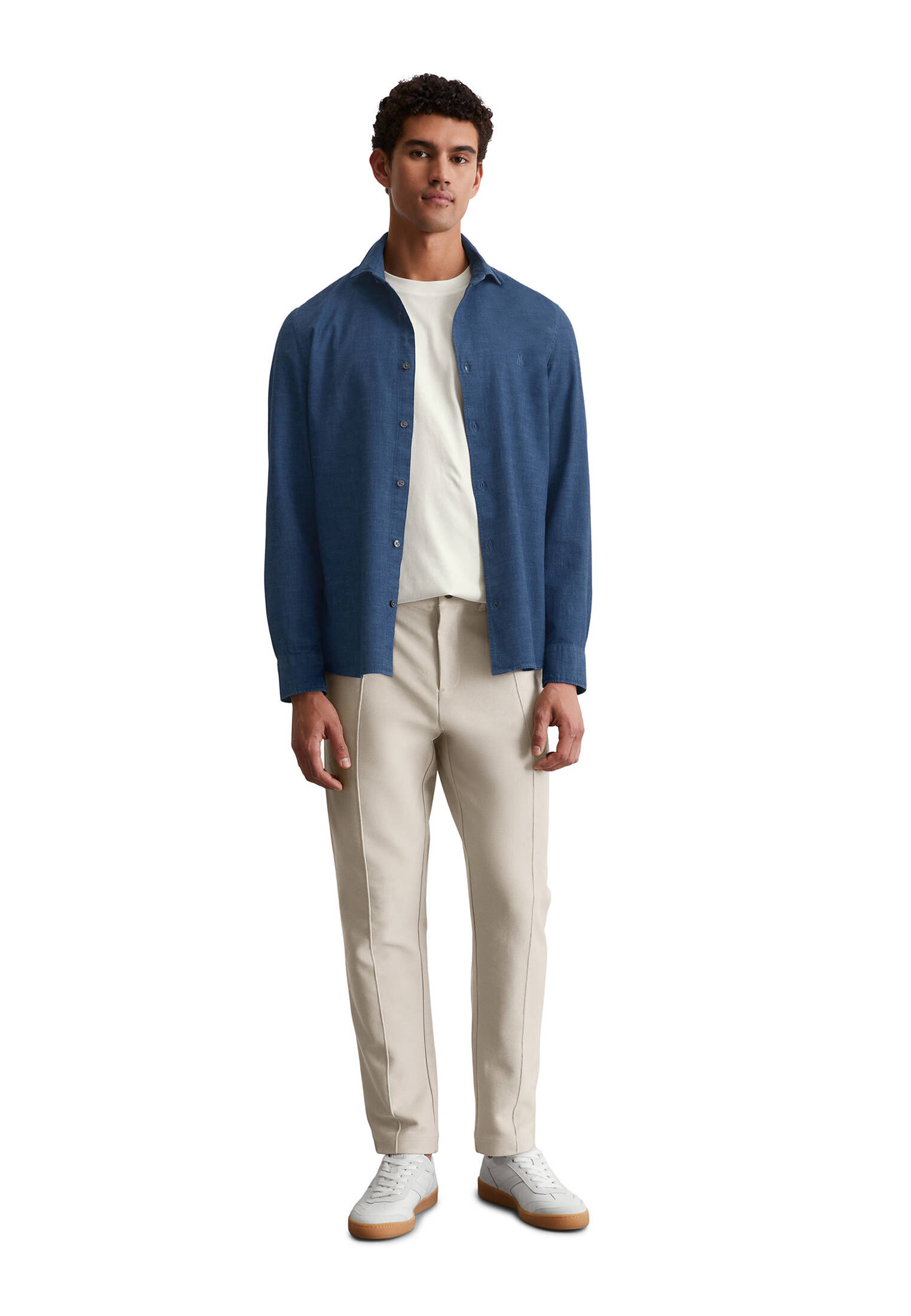 Marc O'Polo Herren Hemd Shaped Fit in blau kaufen | engelhorn