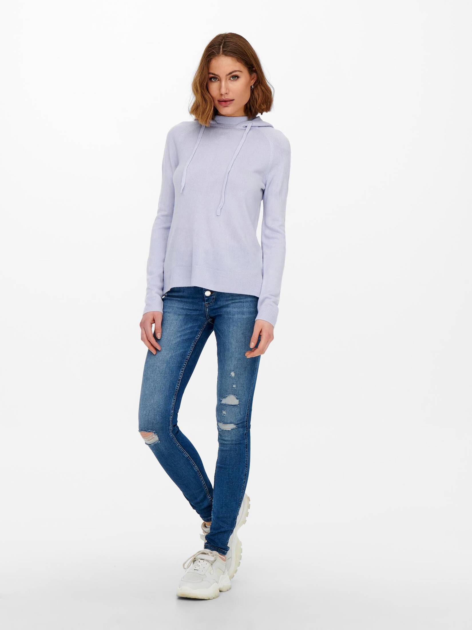 Damen Strickpullover mit Kapuze ONLAMALIA