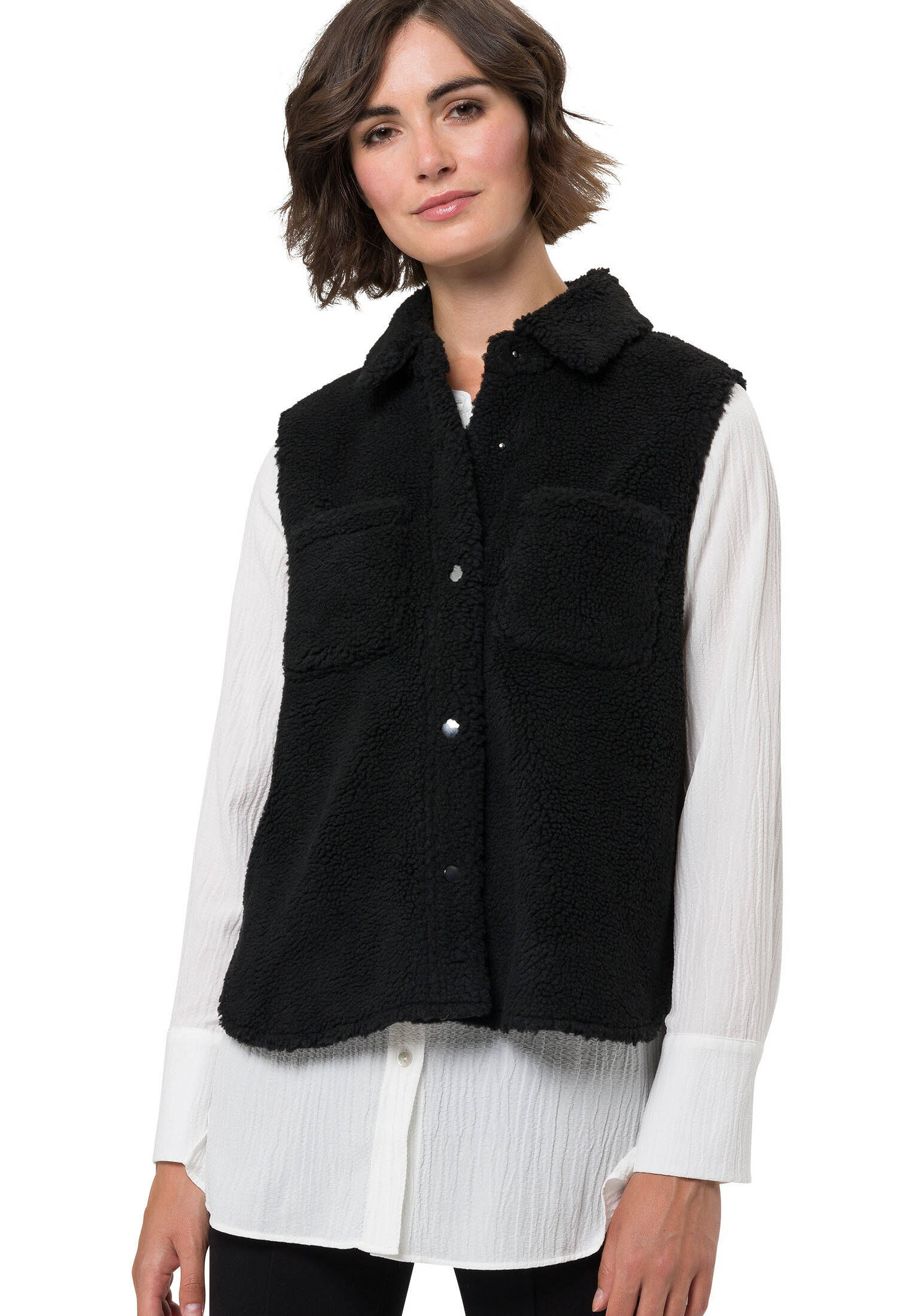 Damen Weste in Lammfelloptik