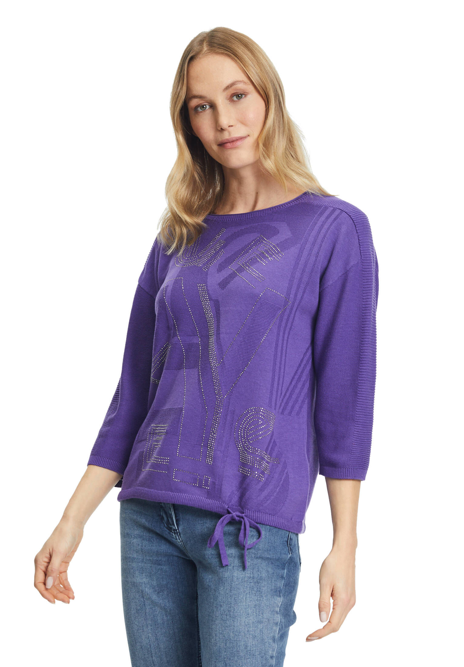 Damen Feinstrickpullover mit Strass