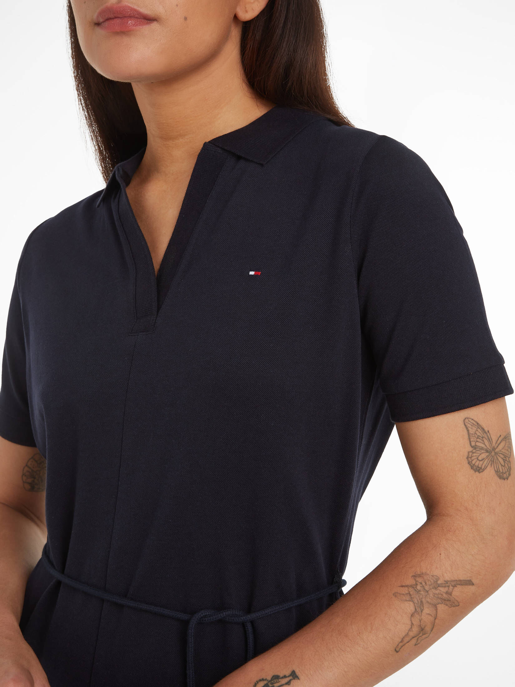 Tommy Hilfiger Damen Polokleid mit Bindegürtel in blau kaufen | engelhorn