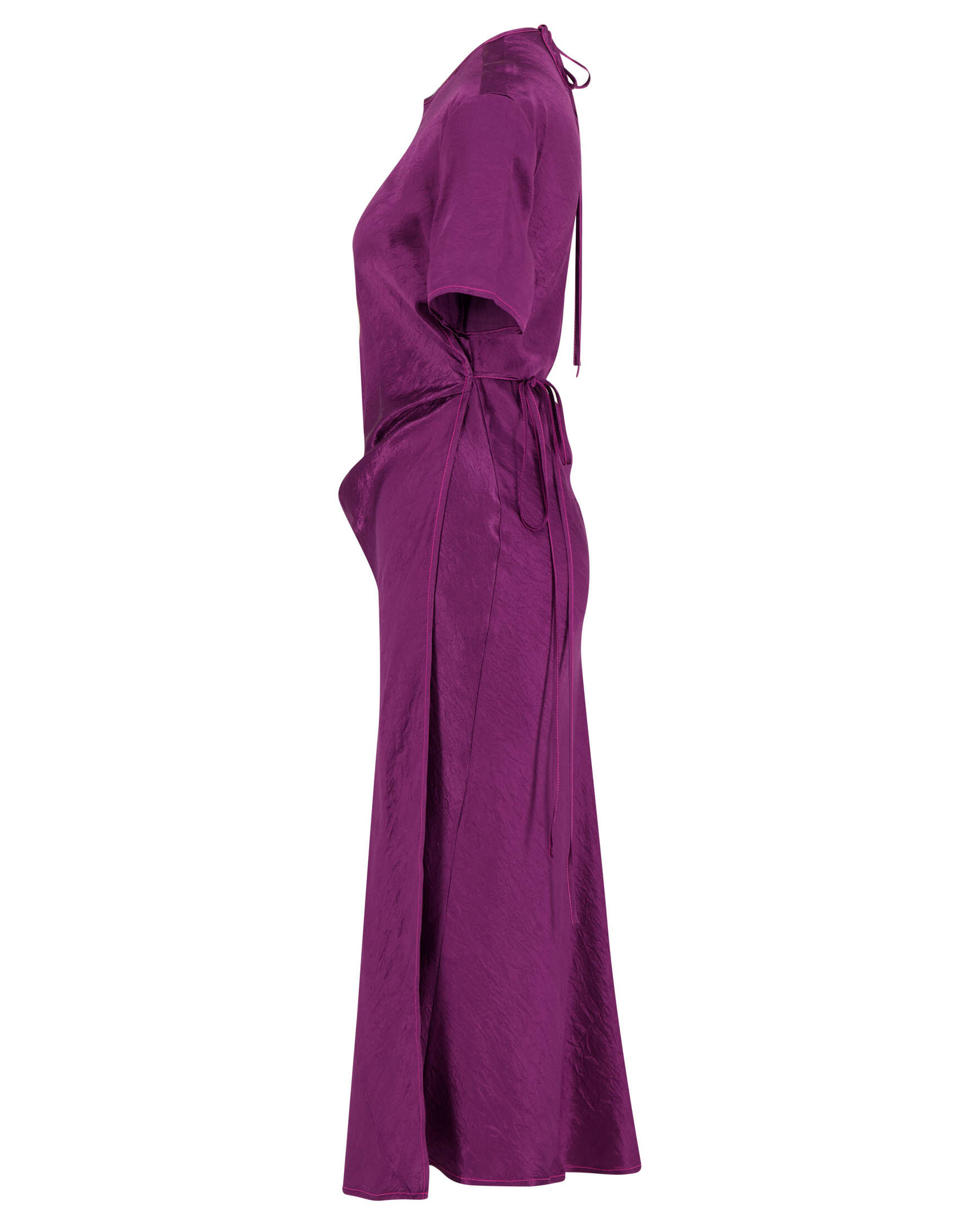 Damen Satinkleid Regular Fit kurzärmelig