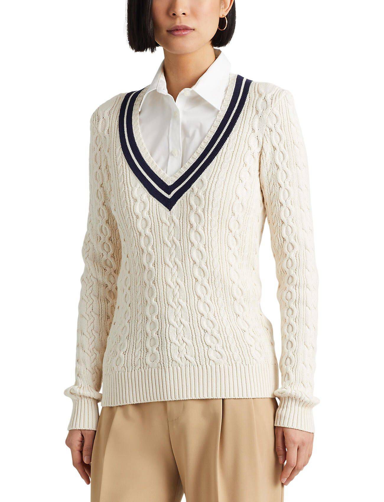 Damen Strickpullover mit Zopfmuster