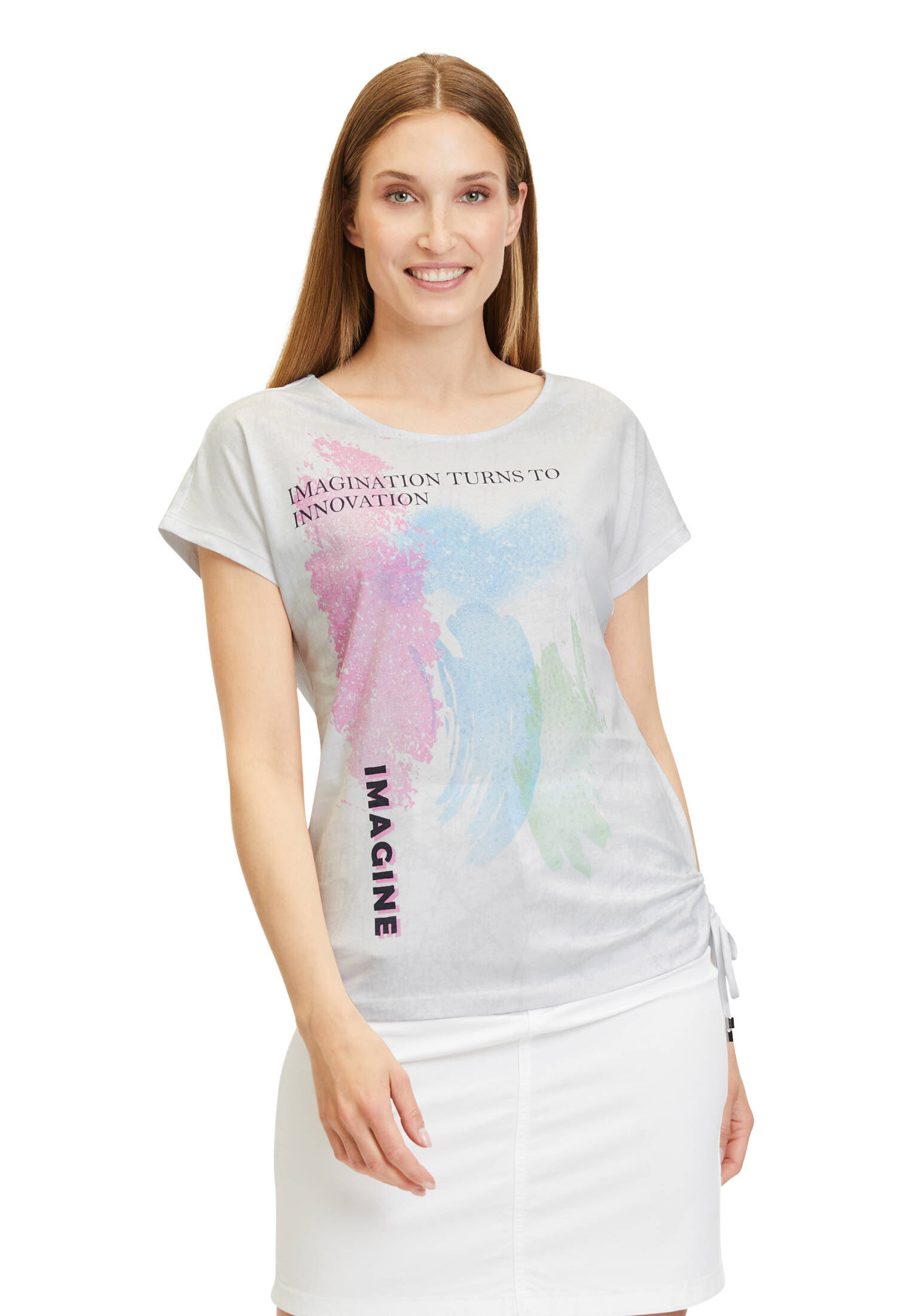 Damen Printshirt mit Tunnelzug