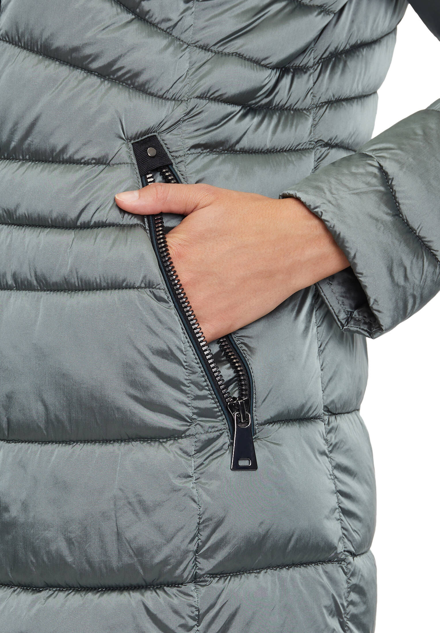 Damen Steppmantel mit abnehmbarer Kapuze