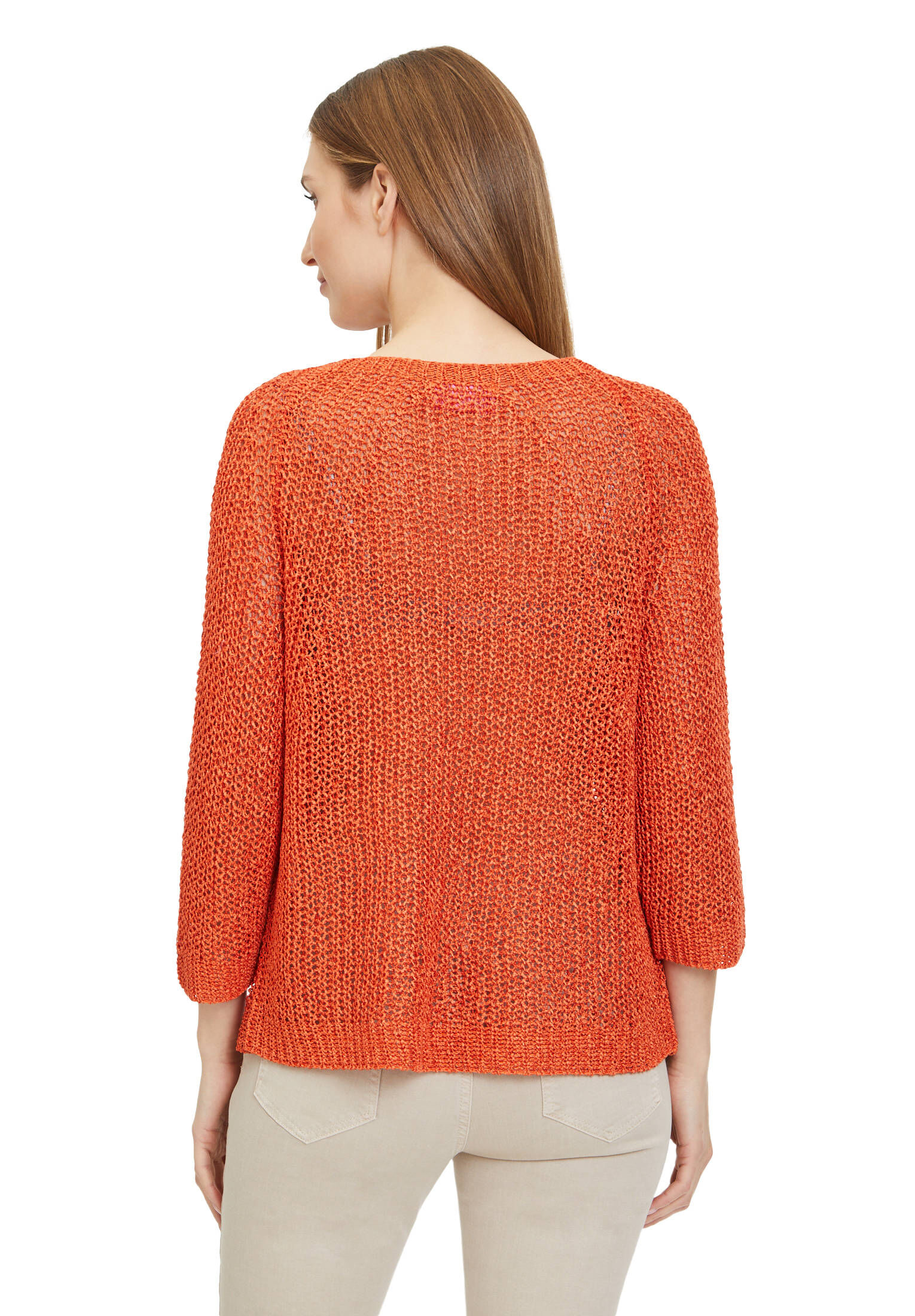 Damen Basic-Strickpullover mit Strickdetails
