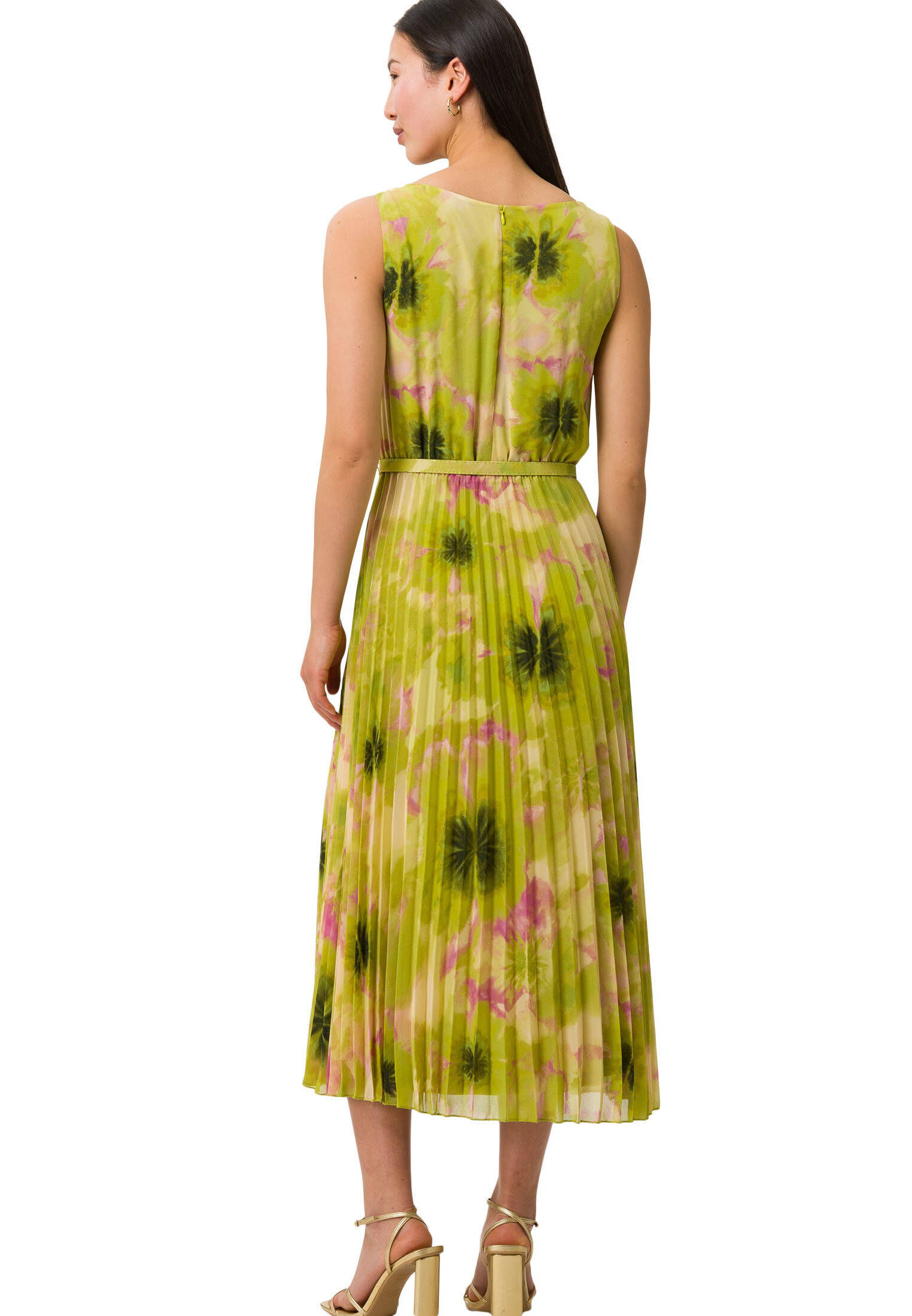 Damen Chiffonkleid mit Plisseefalten