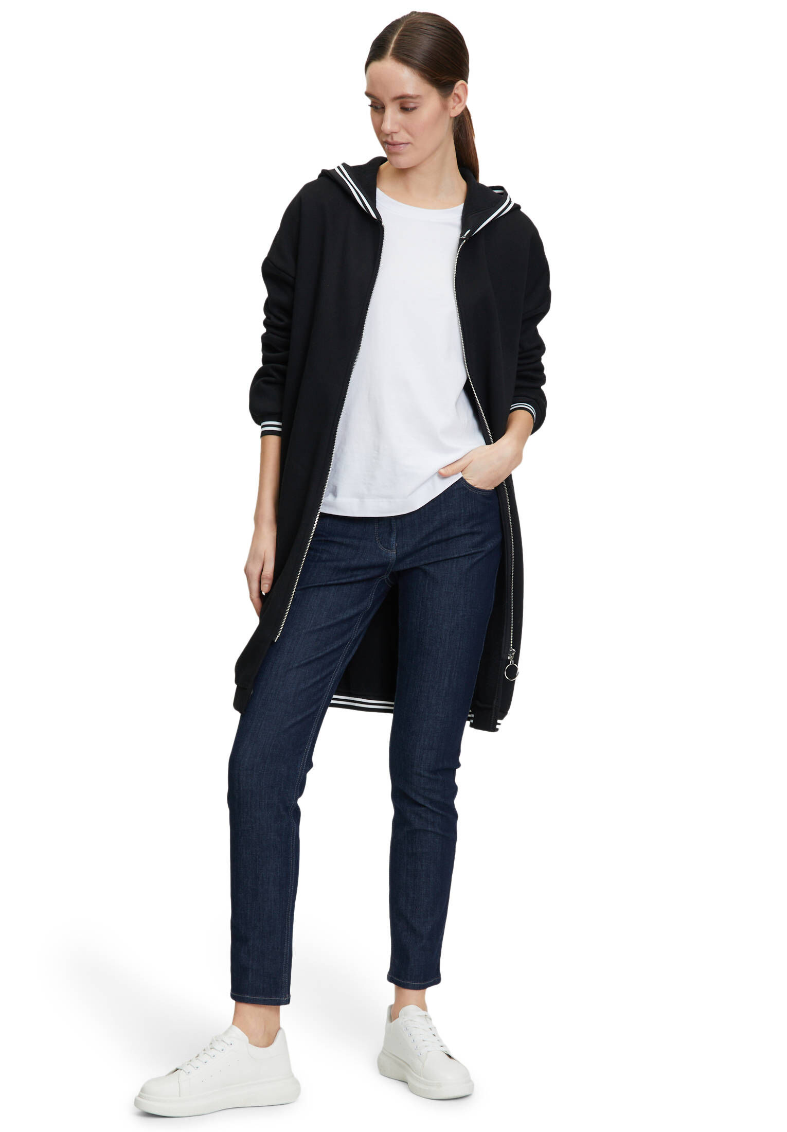 Damen Sweatmantel mit Kapuze Relaxed Fit