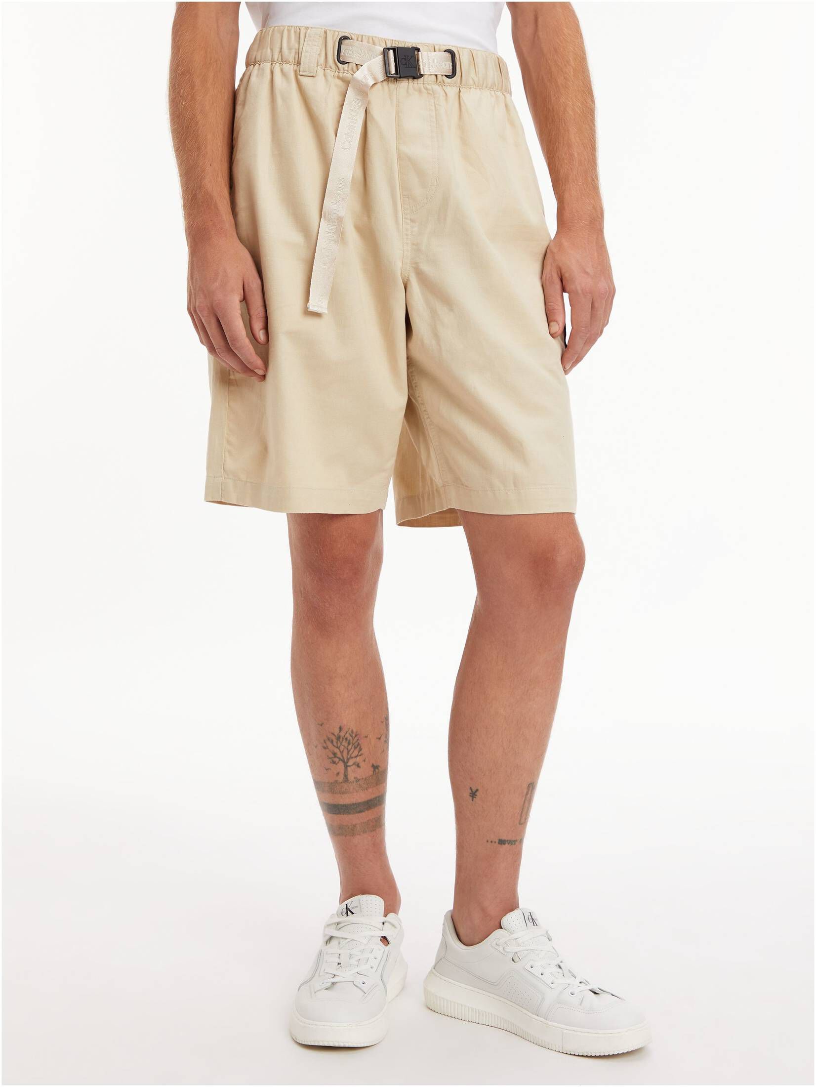 Herren Shorts LINEN BELTED SHORT