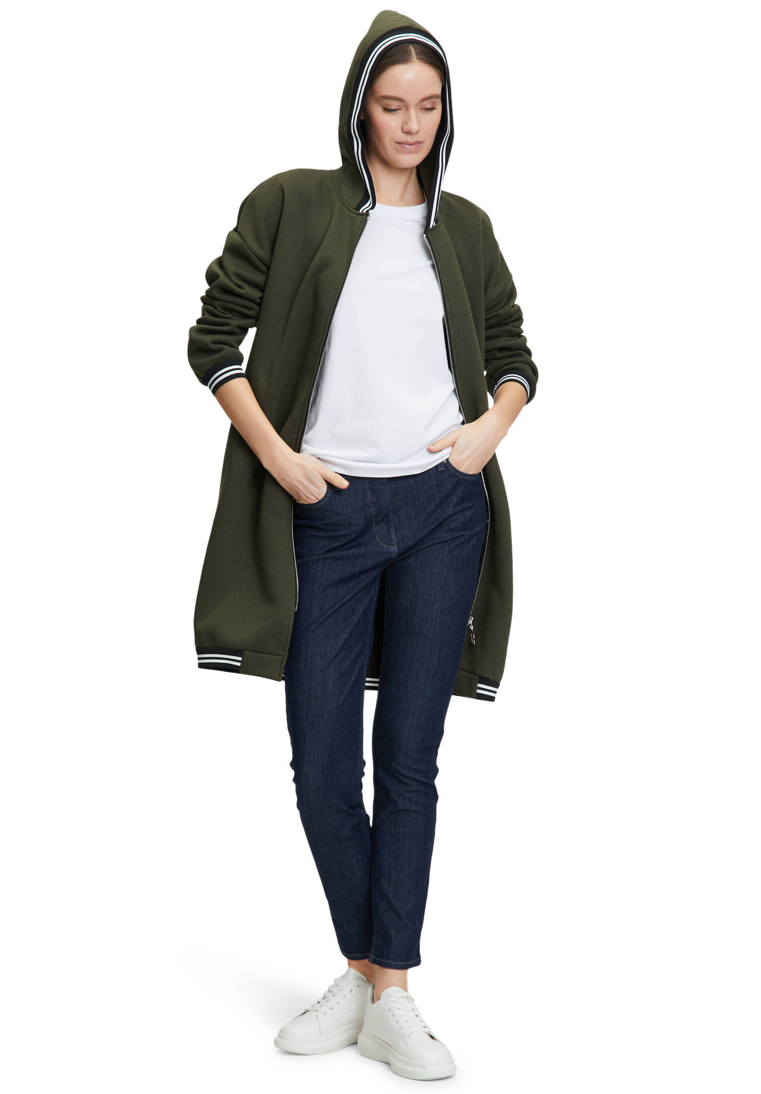 Damen Sweatmantel mit Kapuze Relaxed Fit