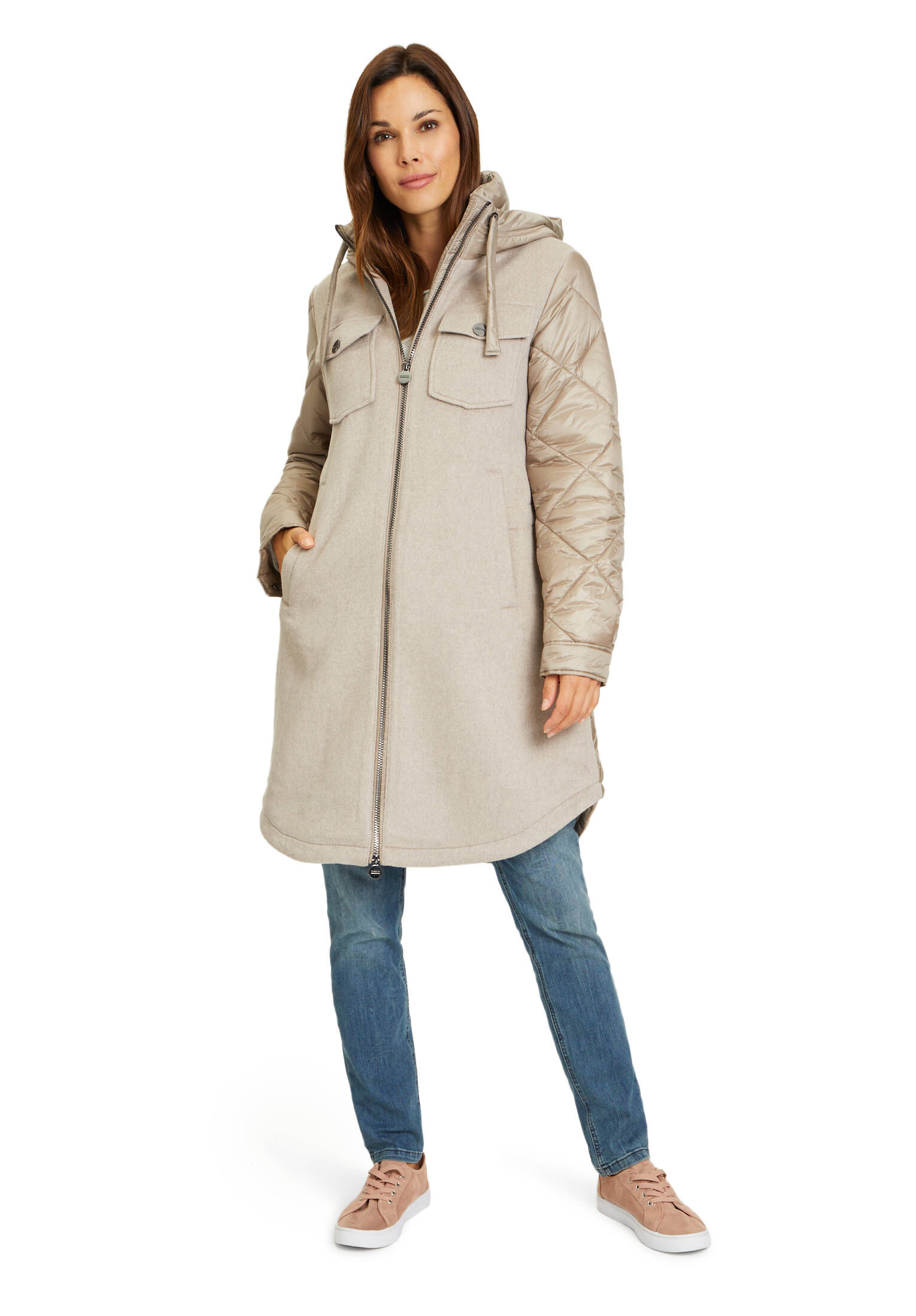 Parka Mit Lederrmel Damen