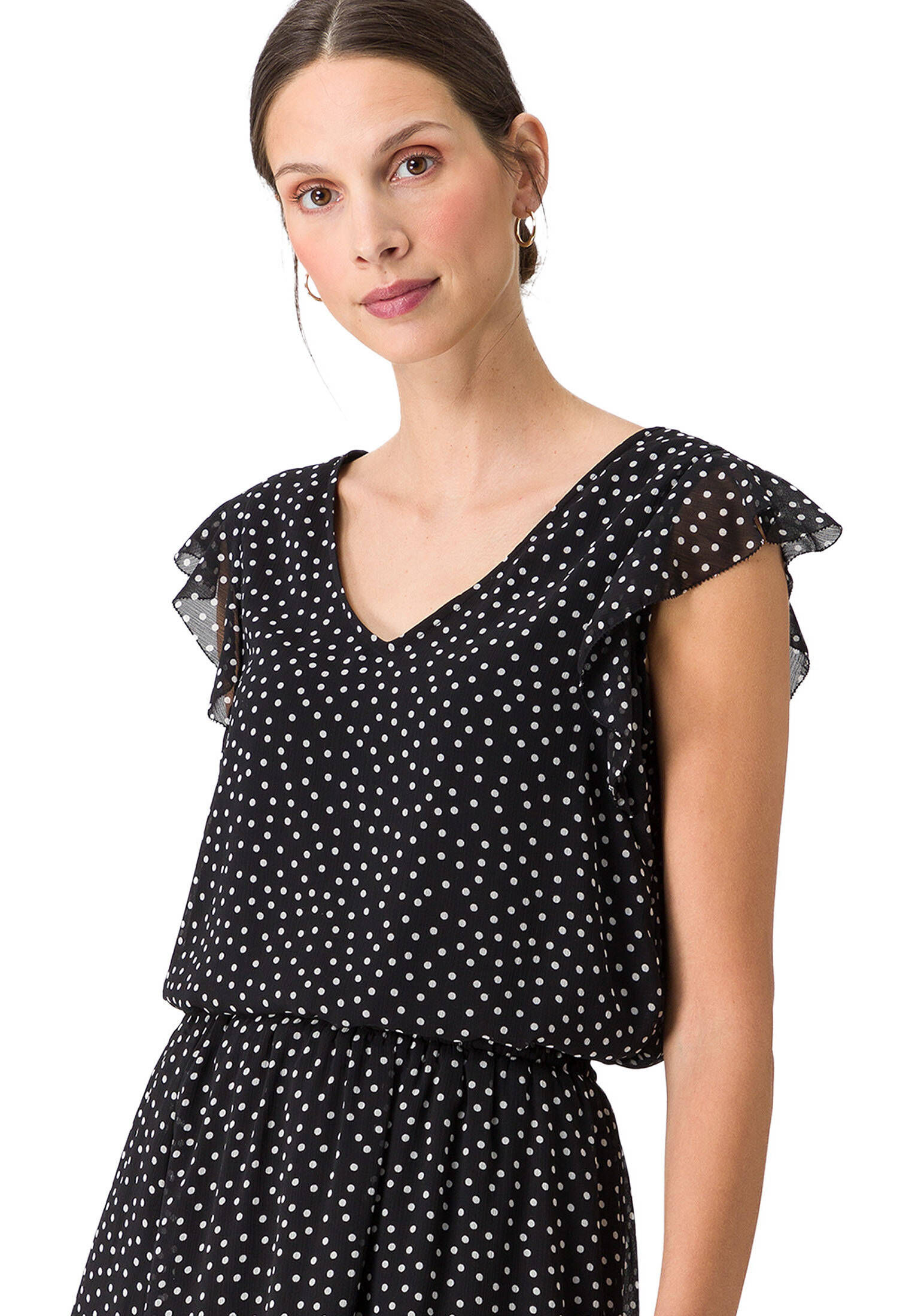 Damen Chiffonbluse mit Punkten