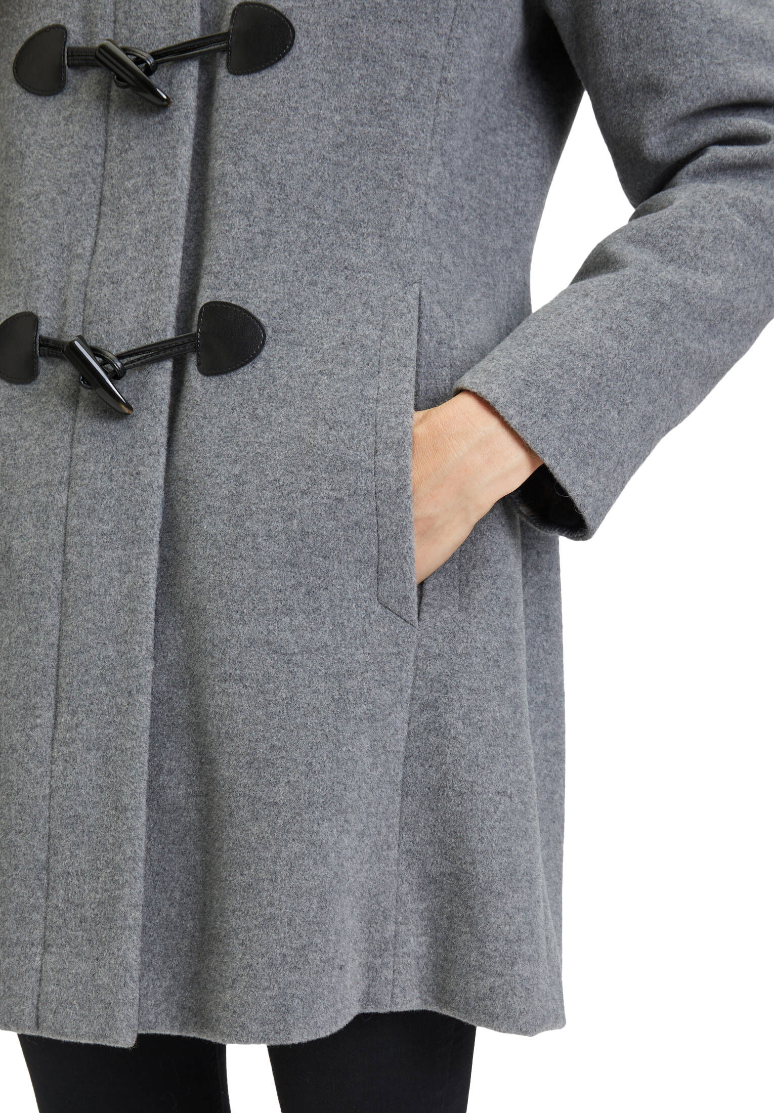 Damen Dufflecoat mit Kapuze