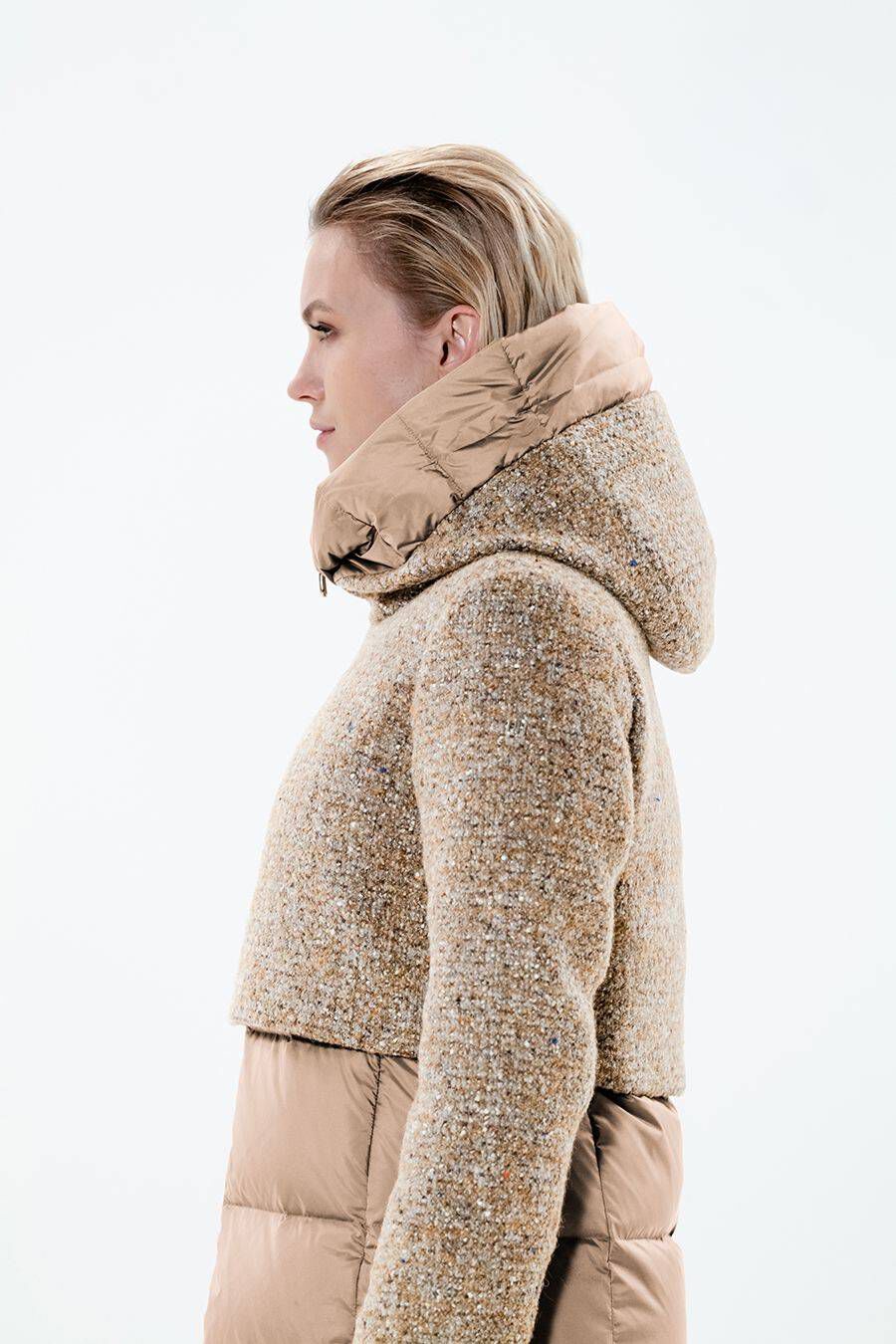 Duno Damen Daunenmantel BALLON A mit Wolle in Weiß kaufen | engelhorn