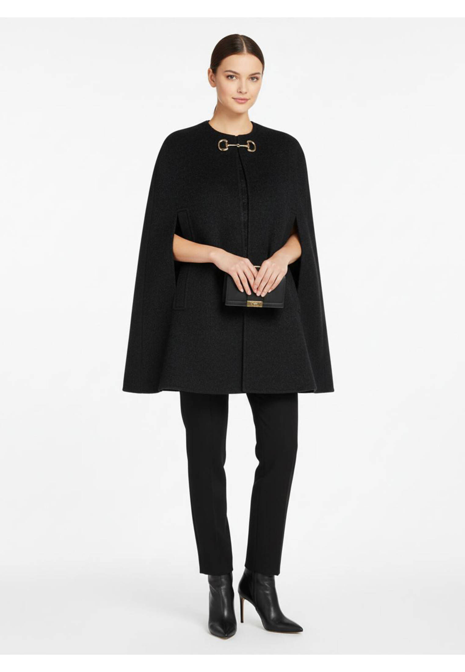 Gucci Damen Cape aus Seide und Wolle mit Horsebit in grau kaufen ...