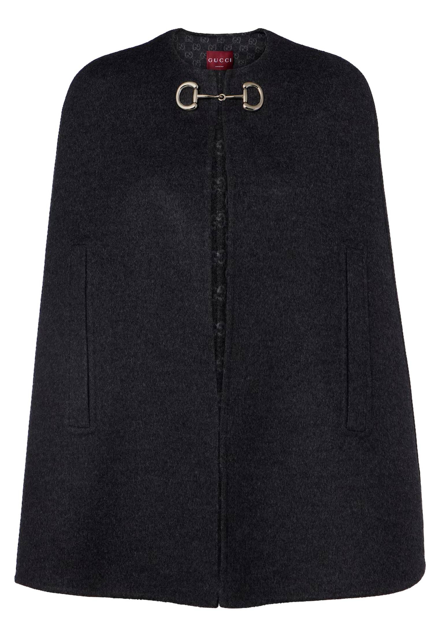 Gucci Damen Cape aus Seide und Wolle mit Horsebit in grau kaufen ...