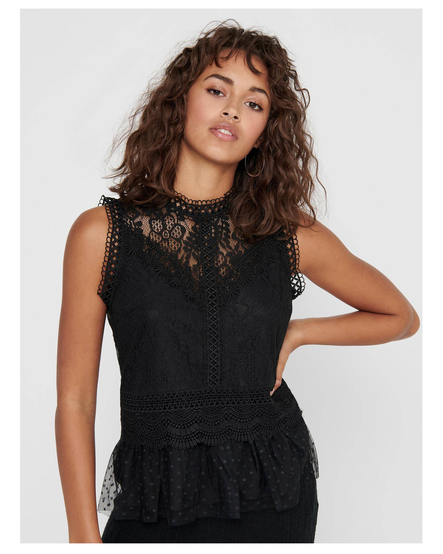 Damen Spitzen-Top ONLEVE