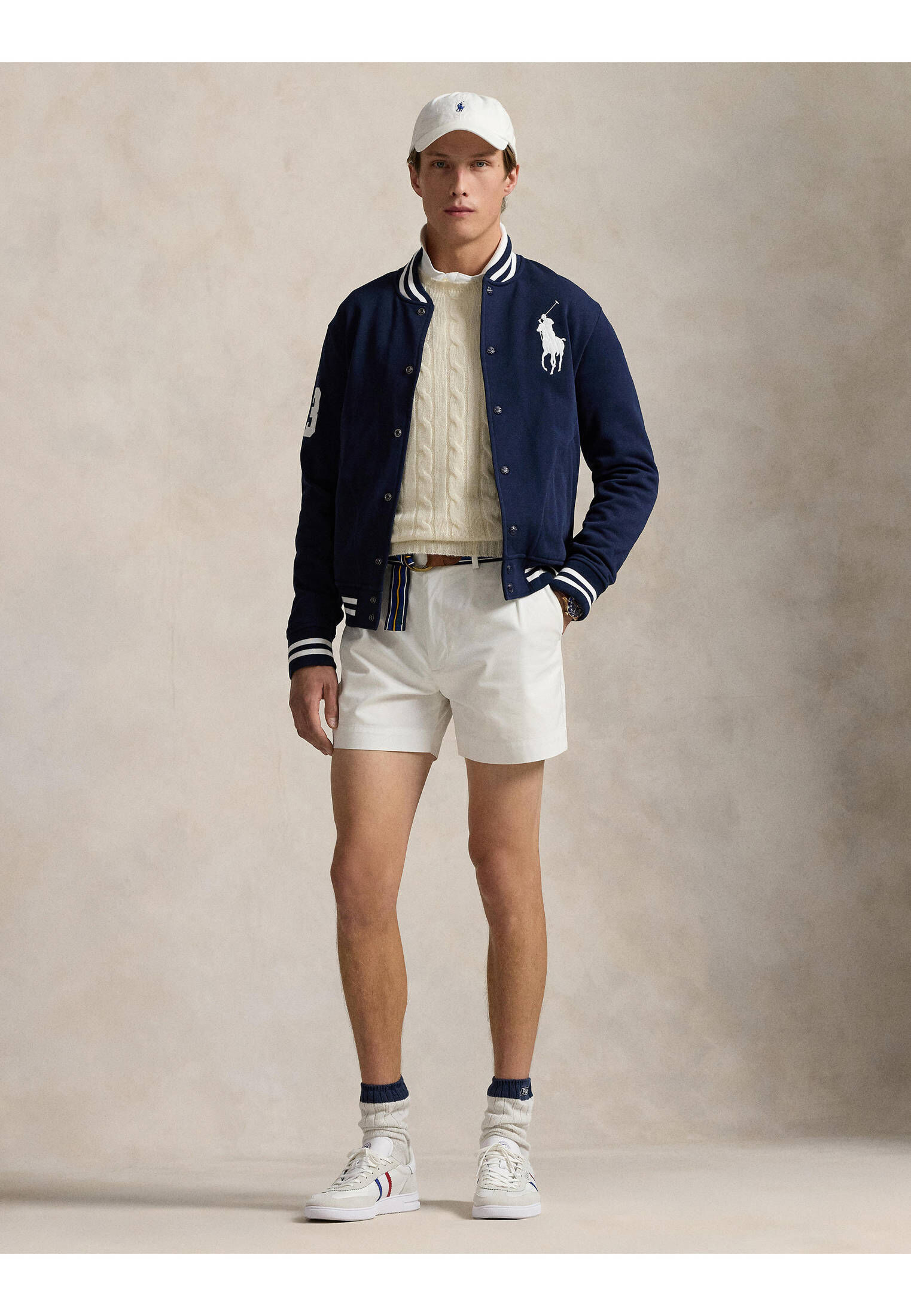 Herren Baseball-Fleecejacke mit Big Pony