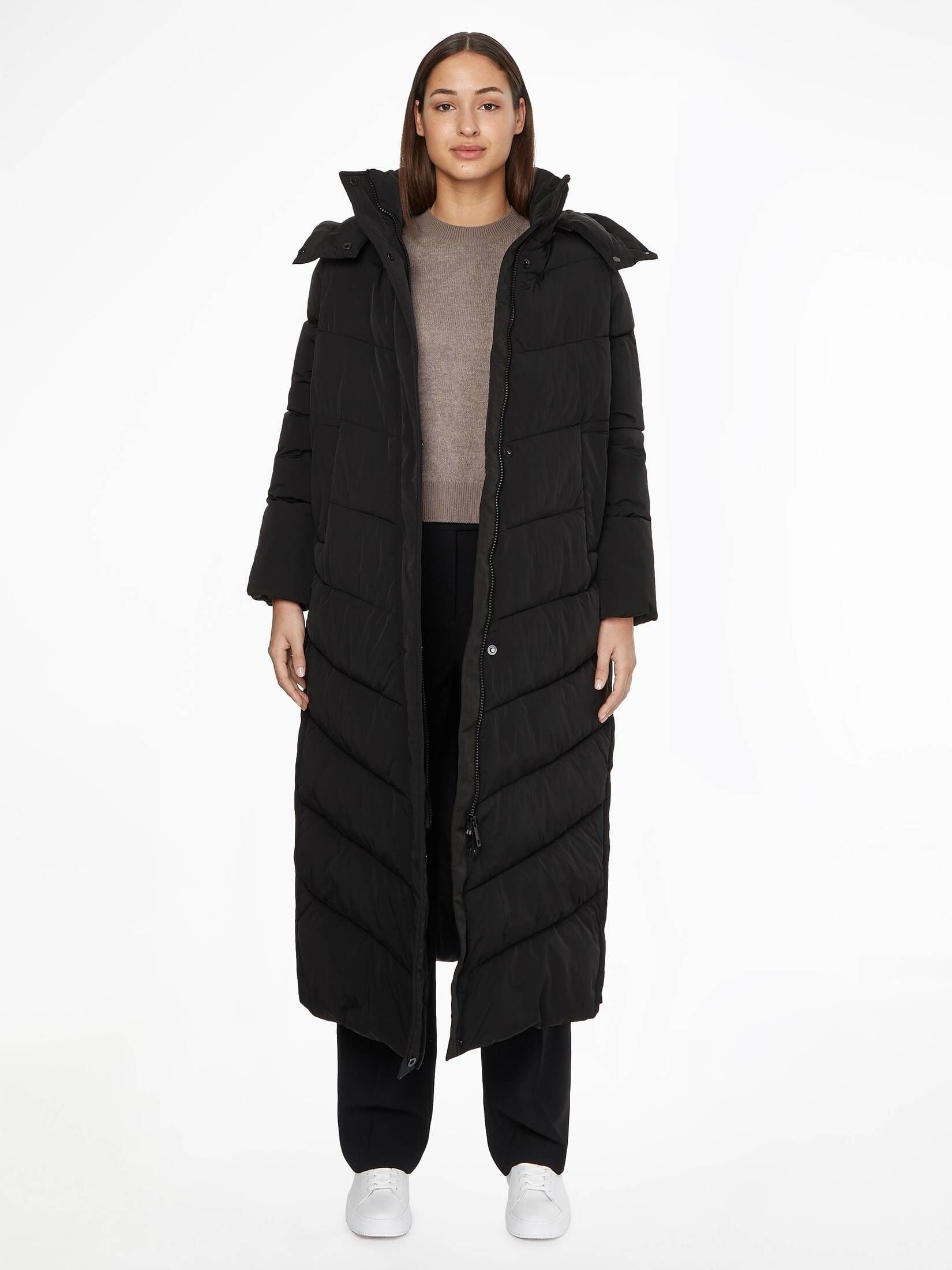 Elegantes Steppmantel Damen Lang Sale Bild