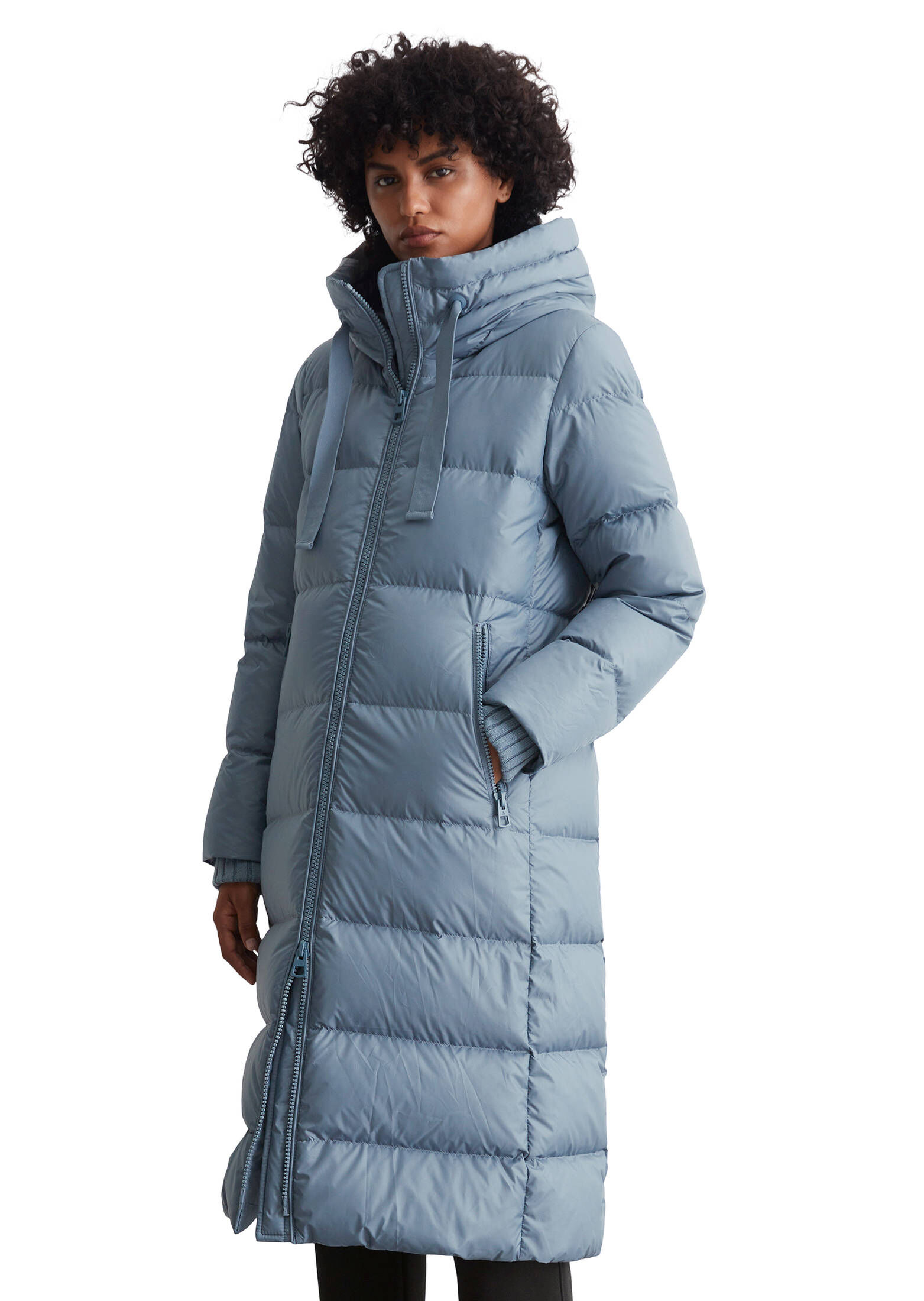 Marc O'Polo Damen Daunenmantel mit Kapuze in blau kaufen | engelhorn