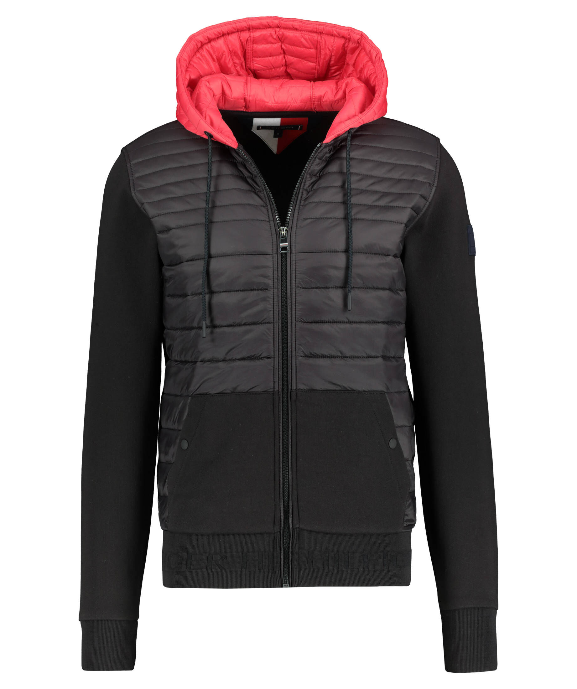 Herren Blouson mit Kapuze "Jacquard Mixed Media Zip Hoody"