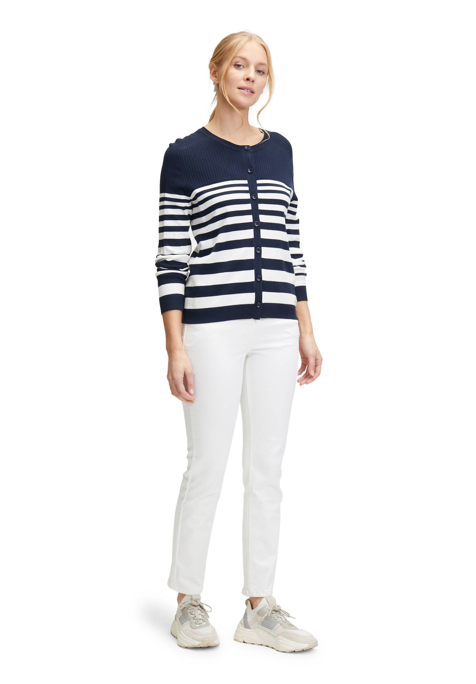 Damen Feinstrickjacke mit Ringel