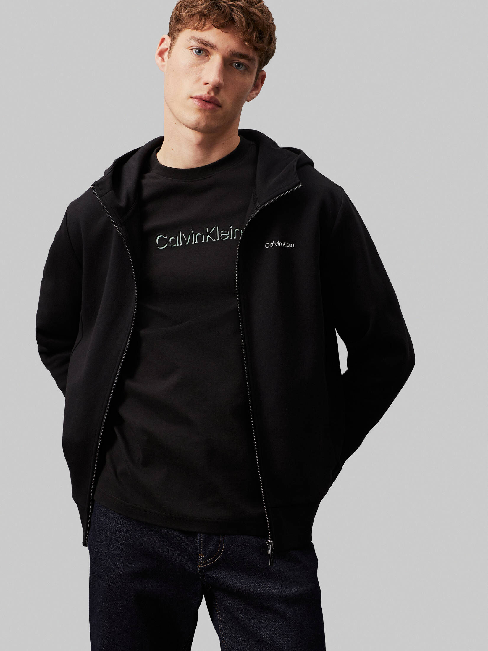 Herren Sweatjacke mit Kapuze MICRO LOGO REPREVE HOODIE JACKET