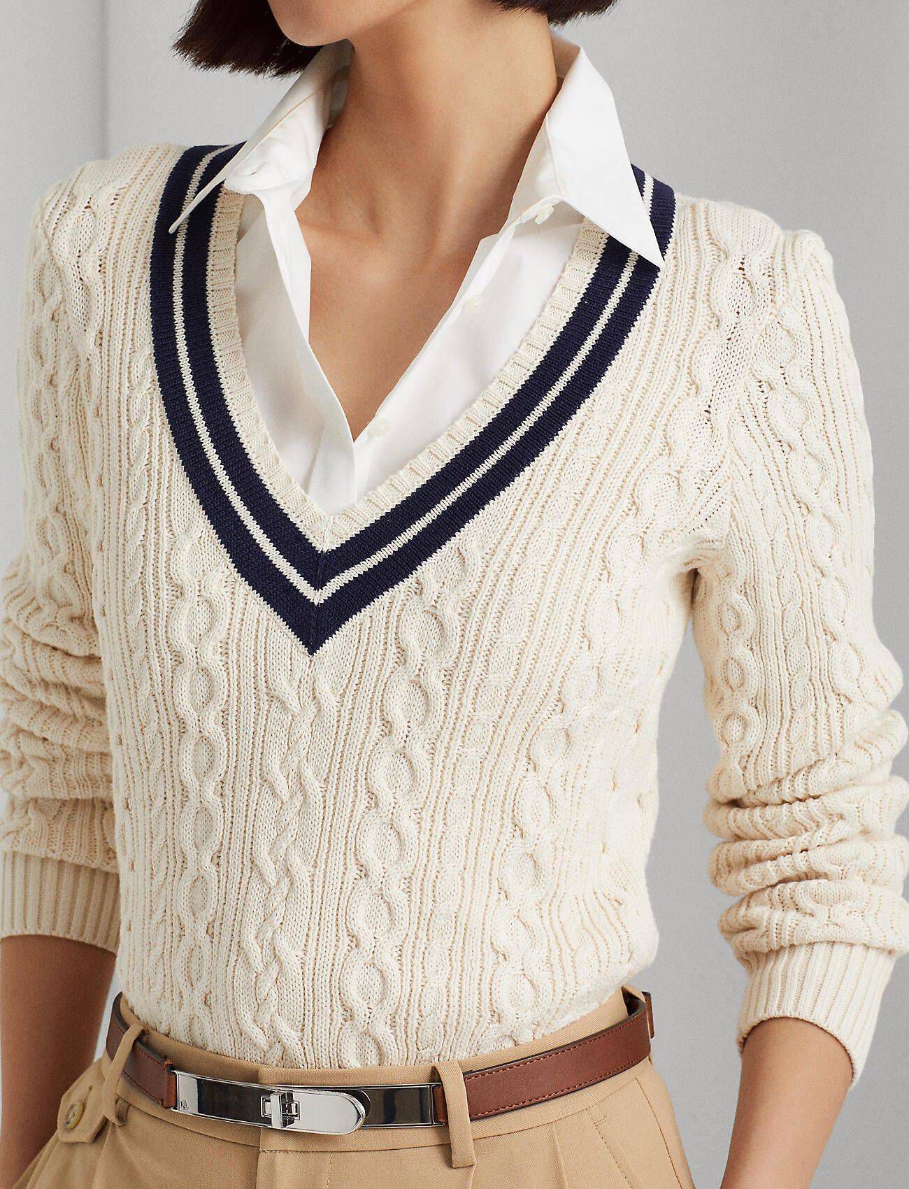 Damen Strickpullover mit Zopfmuster