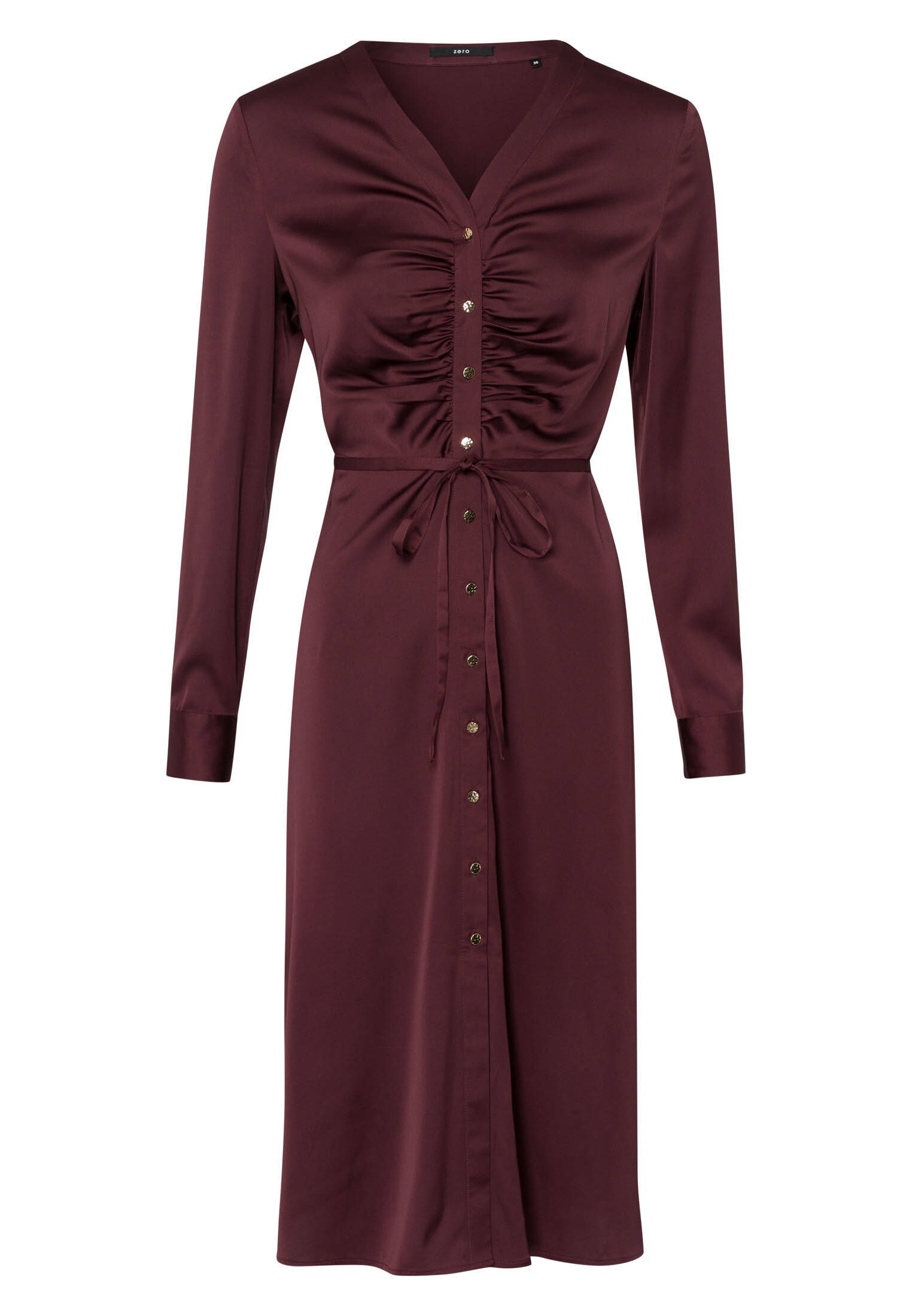 Damen Satinkleid mit Bindegürtel