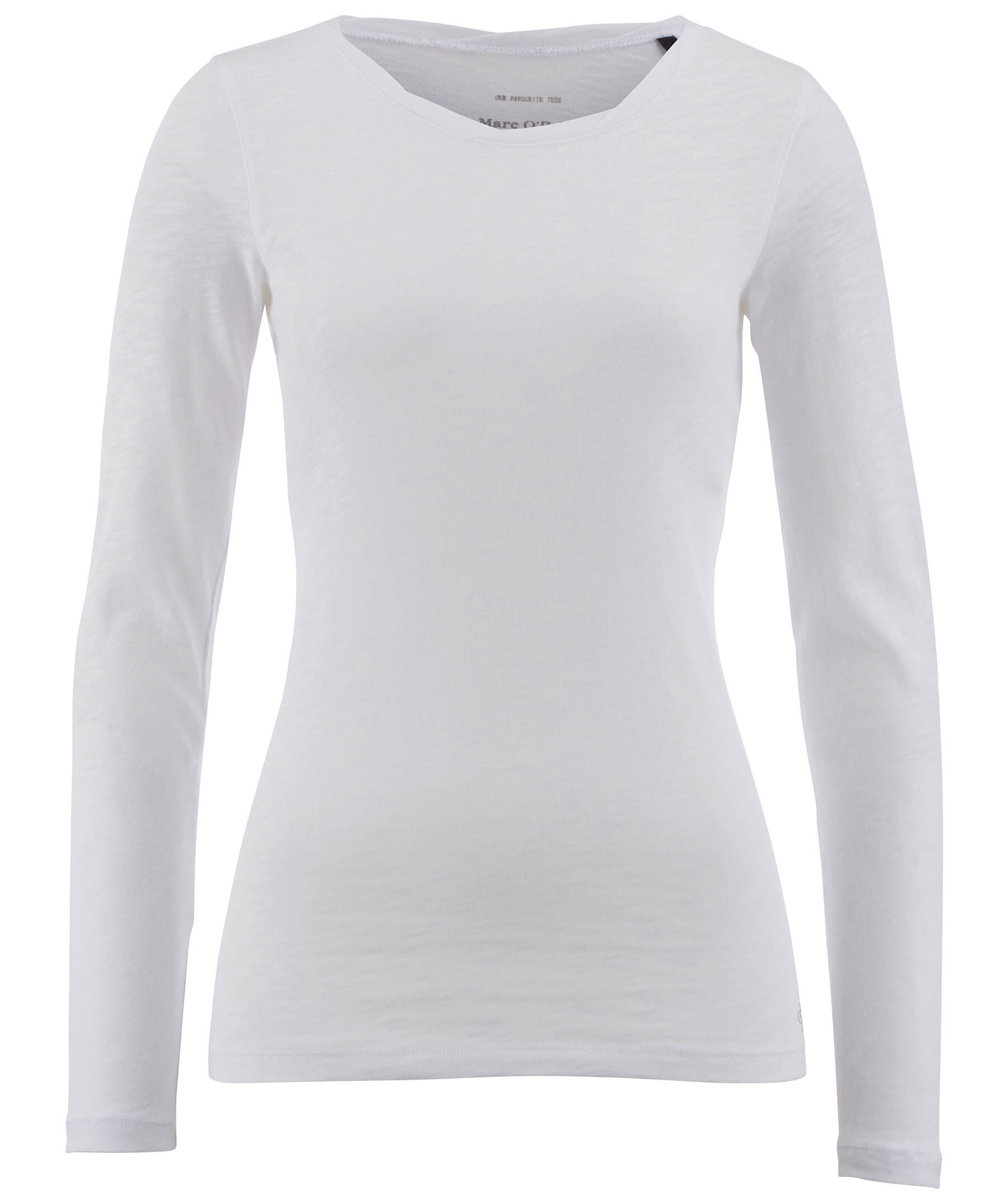 Poloshirt Damen Langarm Wei