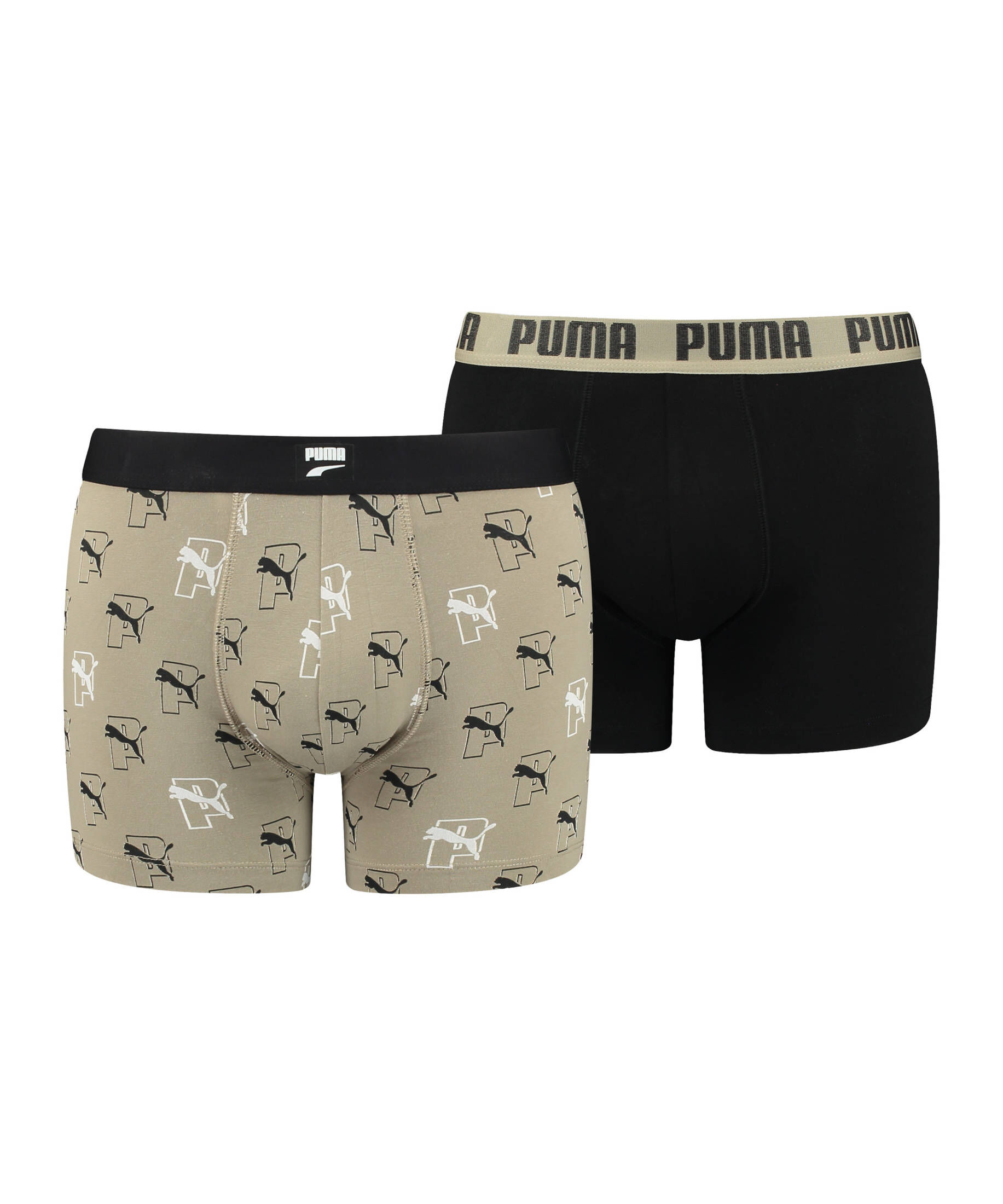 Puma Herren Underwear - Boxershorts Cat AOP Boxer 2er Pack in Grau ...