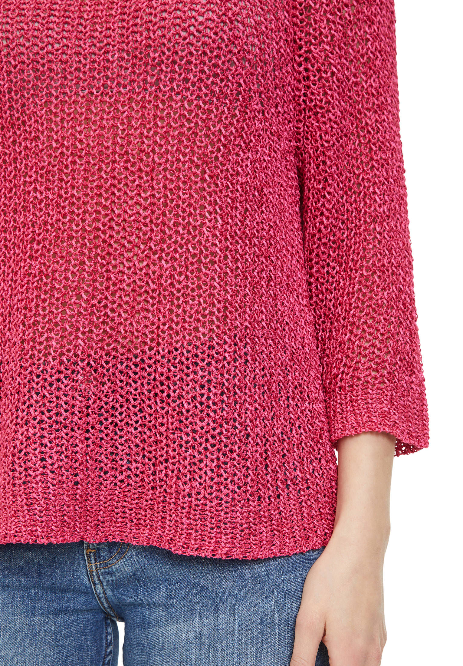 Damen Basic-Strickpullover mit Strickdetails