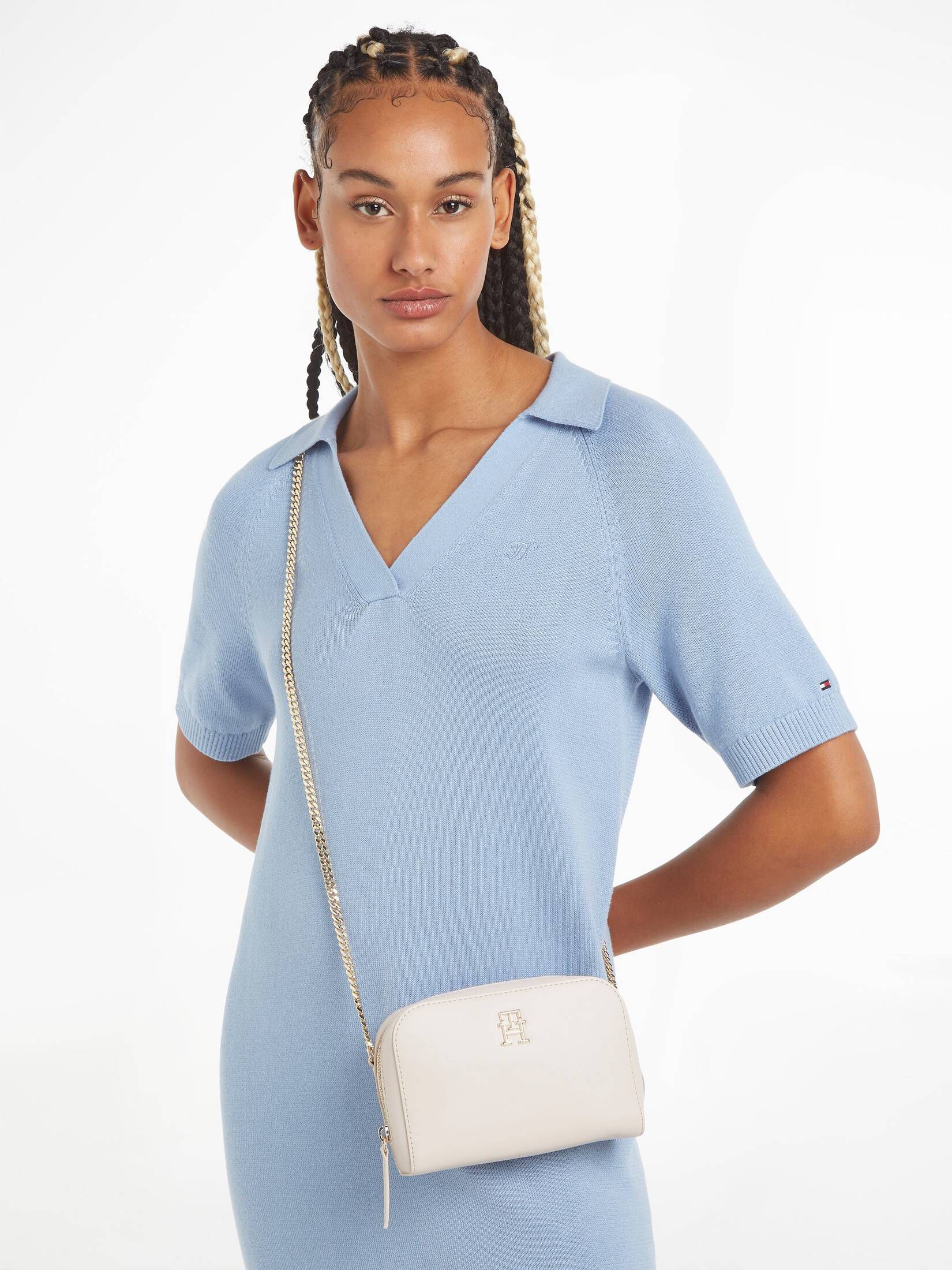 Tommy Hilfiger Damen Umhängetasche TH FEMININE CROSSOVER in Beige ...