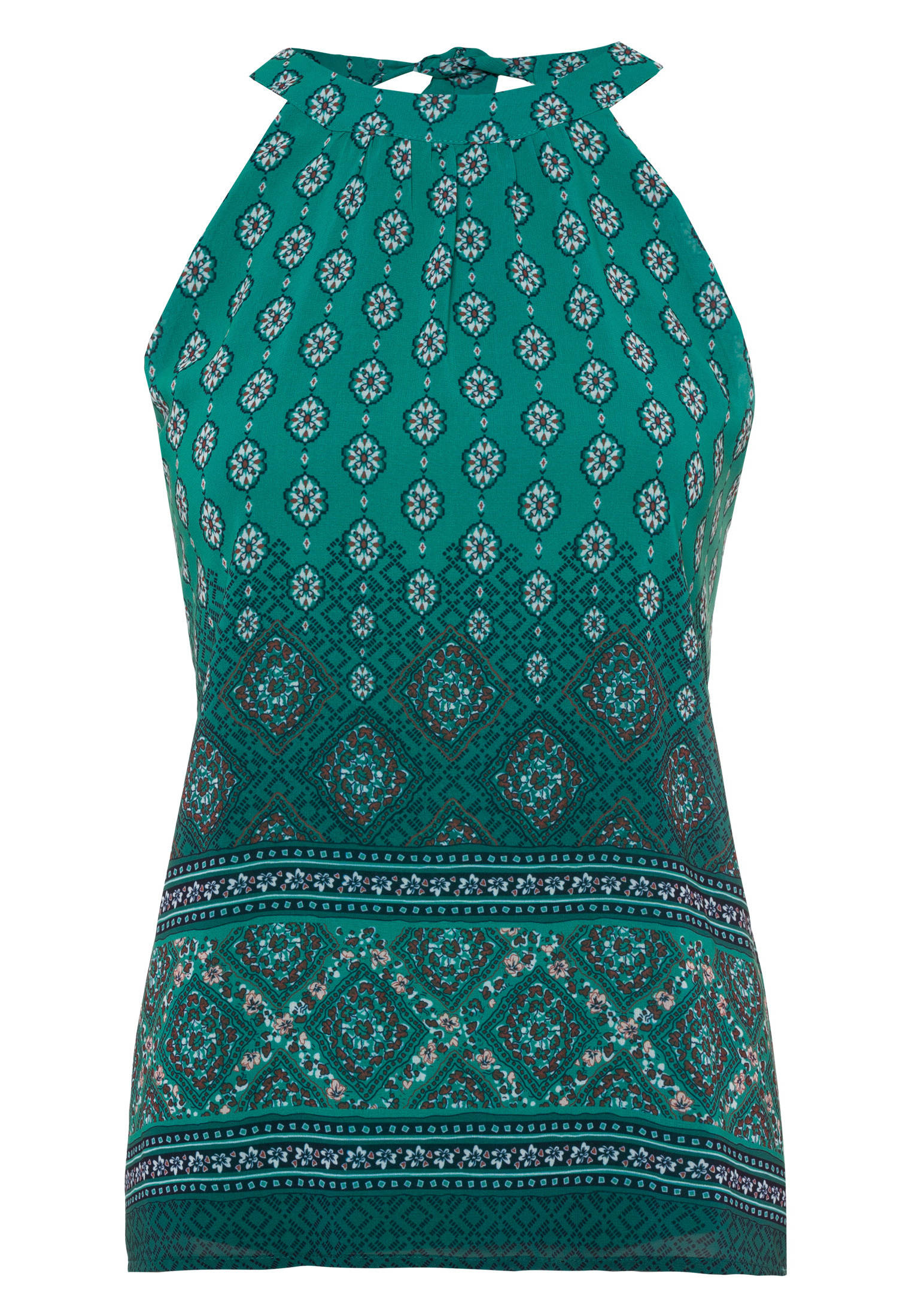 Damen Blusentop Neckholder Ethnoprint