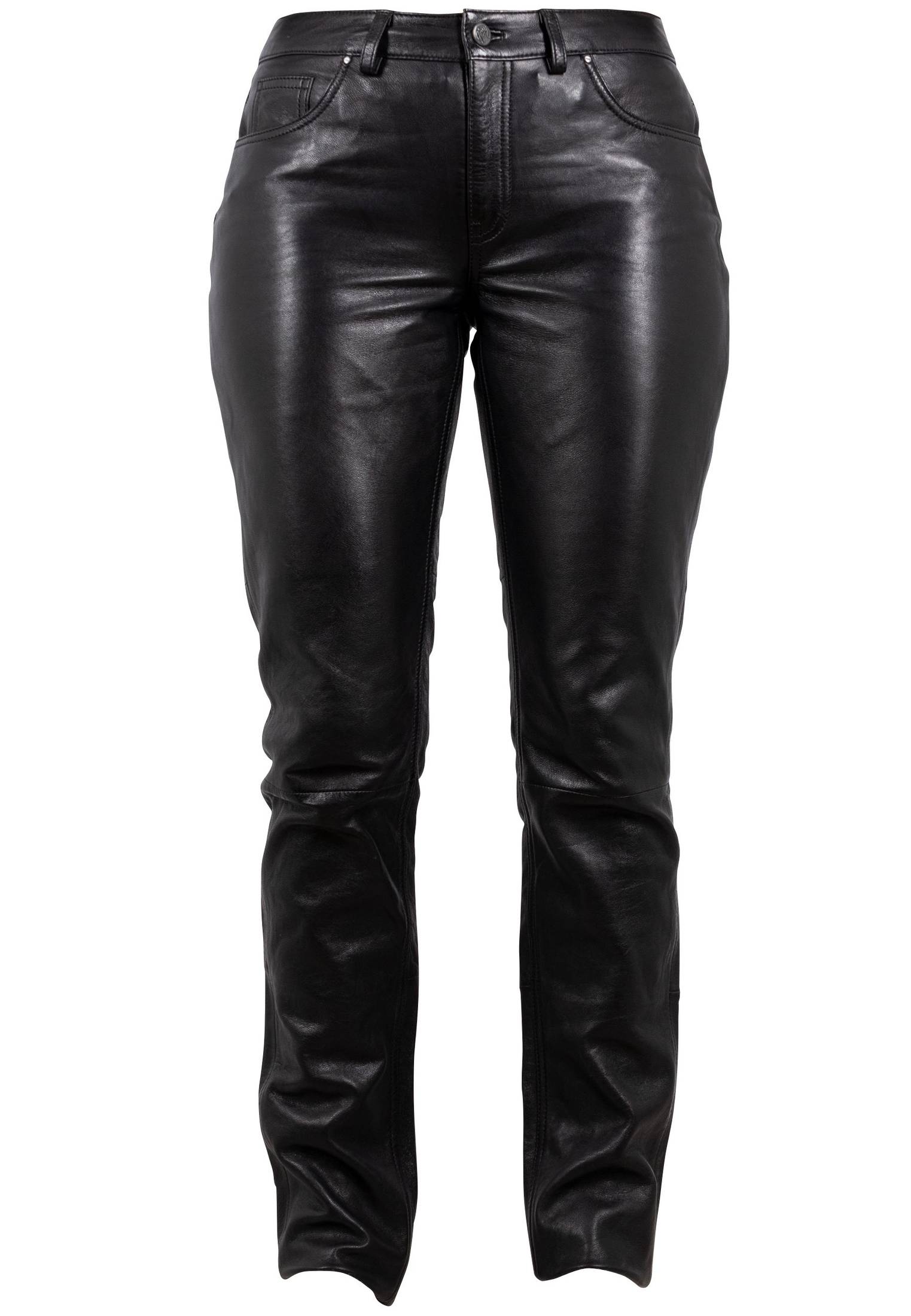 Lederhose Damen Schwarz Eng